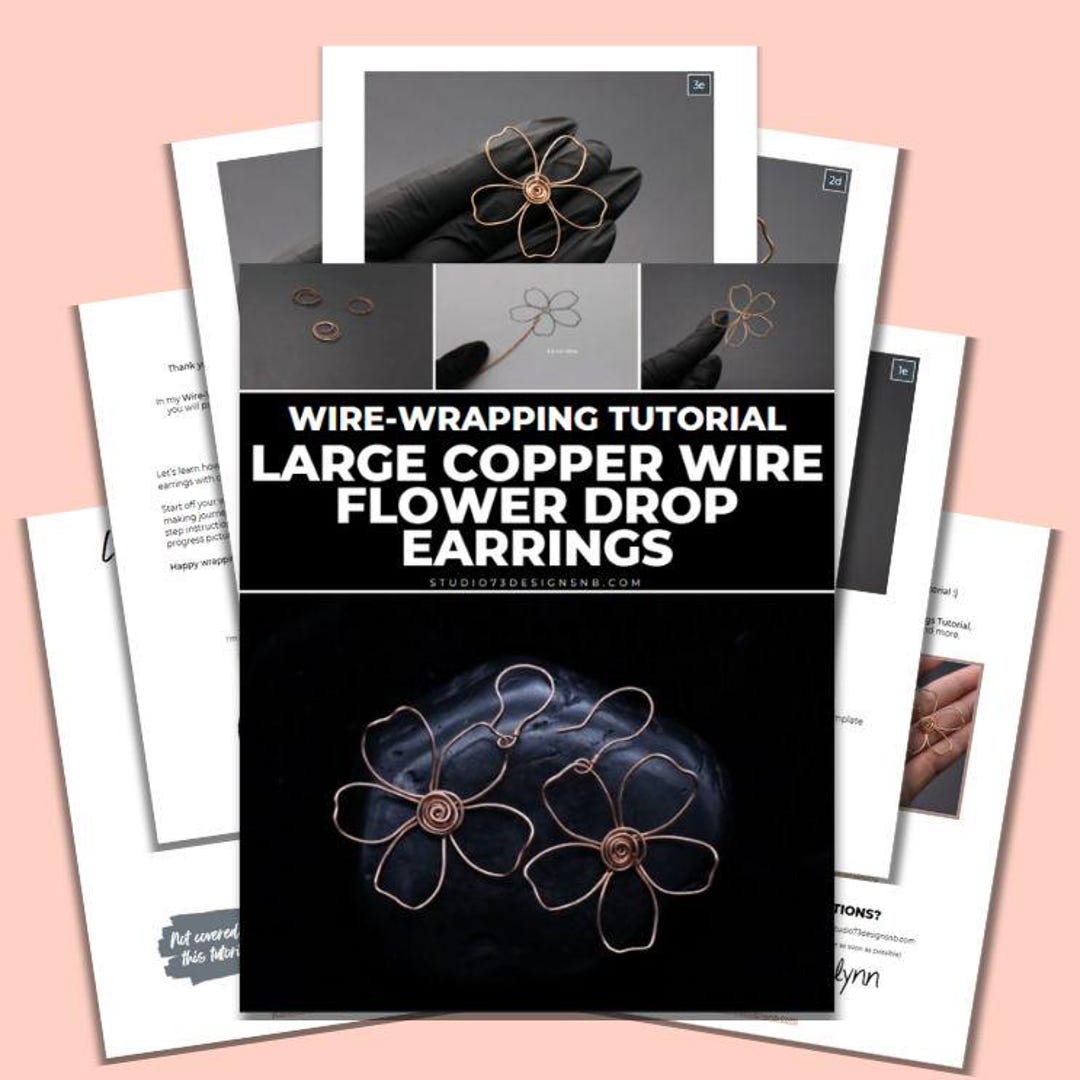 Wire Wrapping Large Copper Wire Flower Drop Earrings Tutorial ...