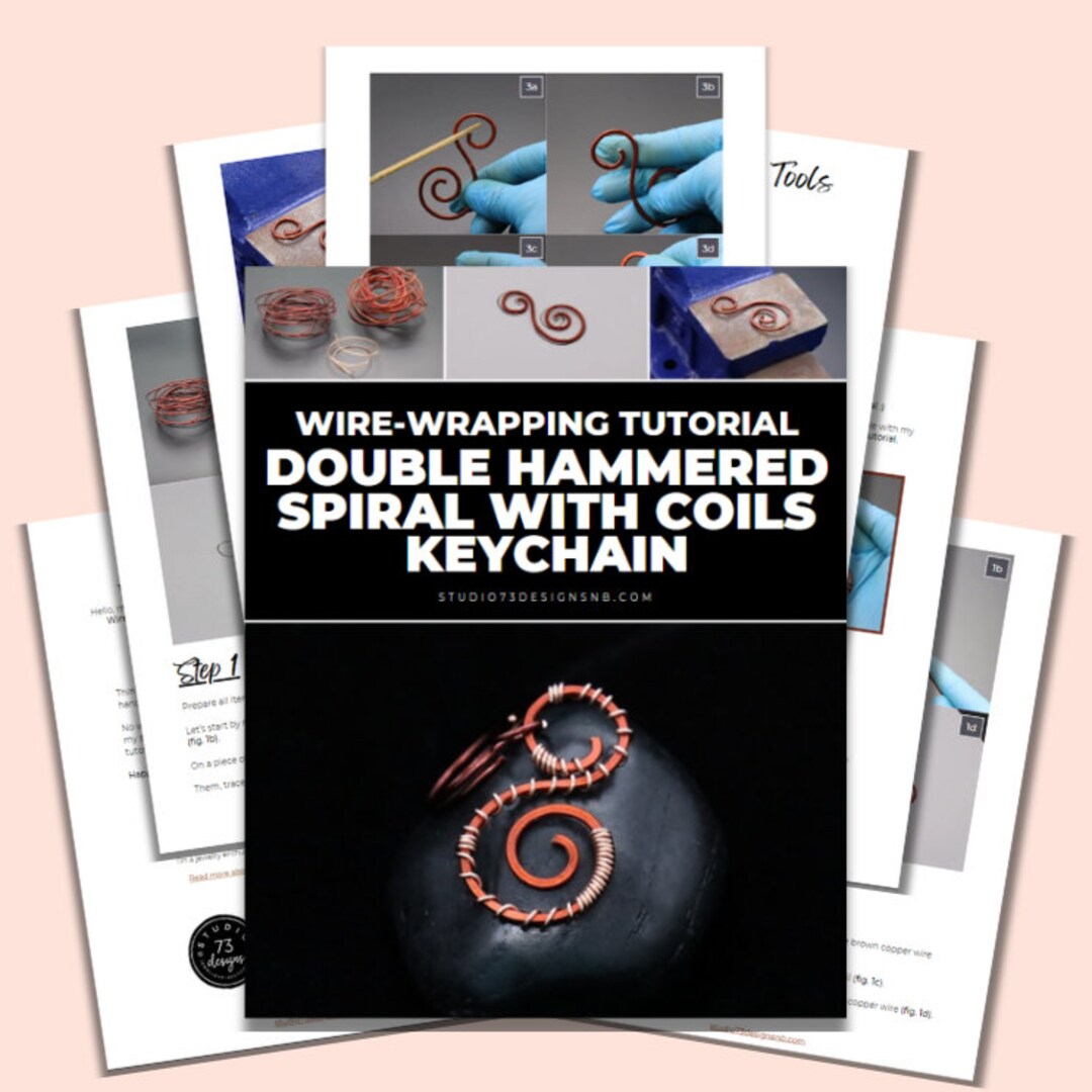 Wire Wrapping Double Hammered Spiral With Coils Keychain Tutorial ...
