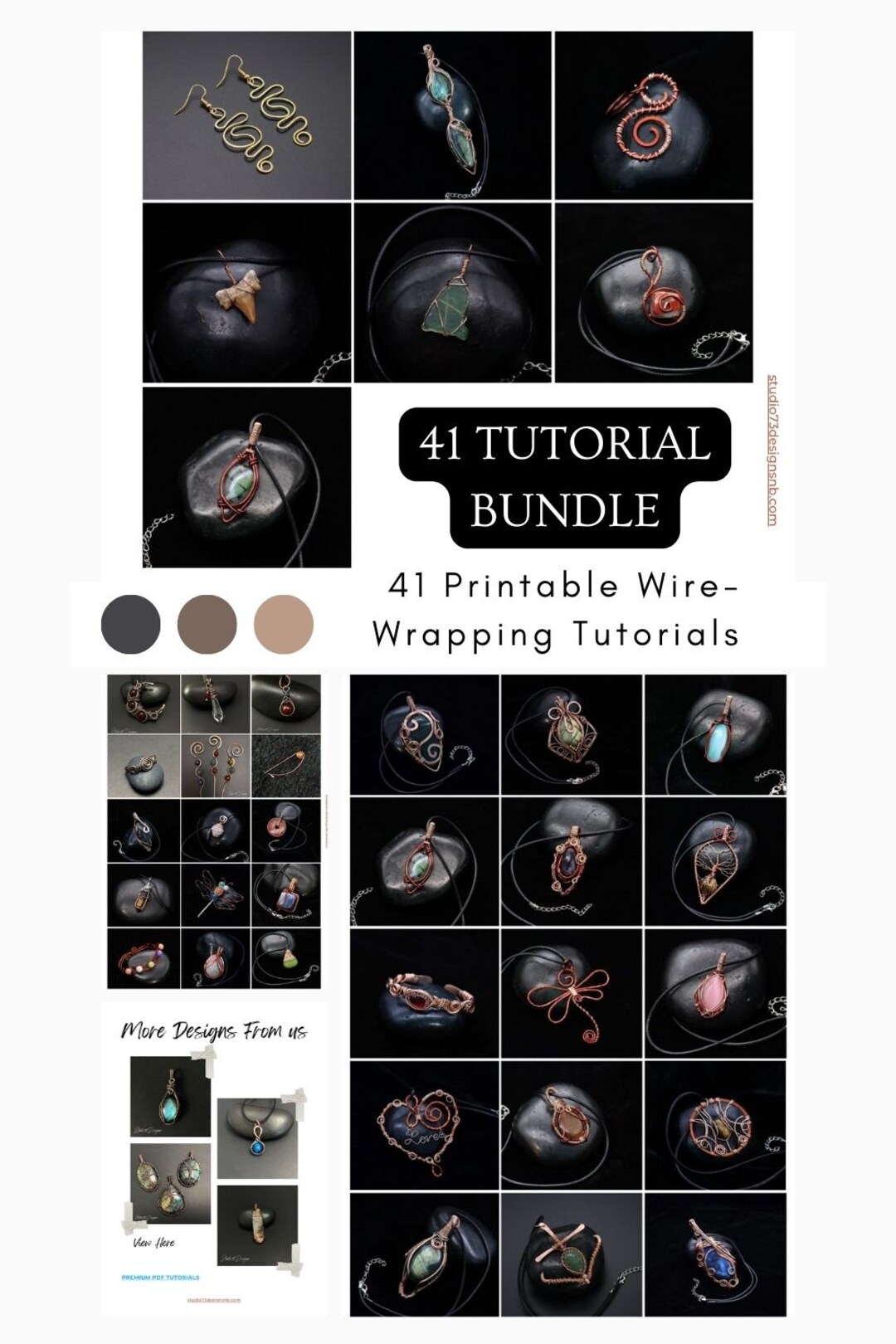 41 Wire-wrapping Tutorials Bundle for Beginners and Advanced Artists ...