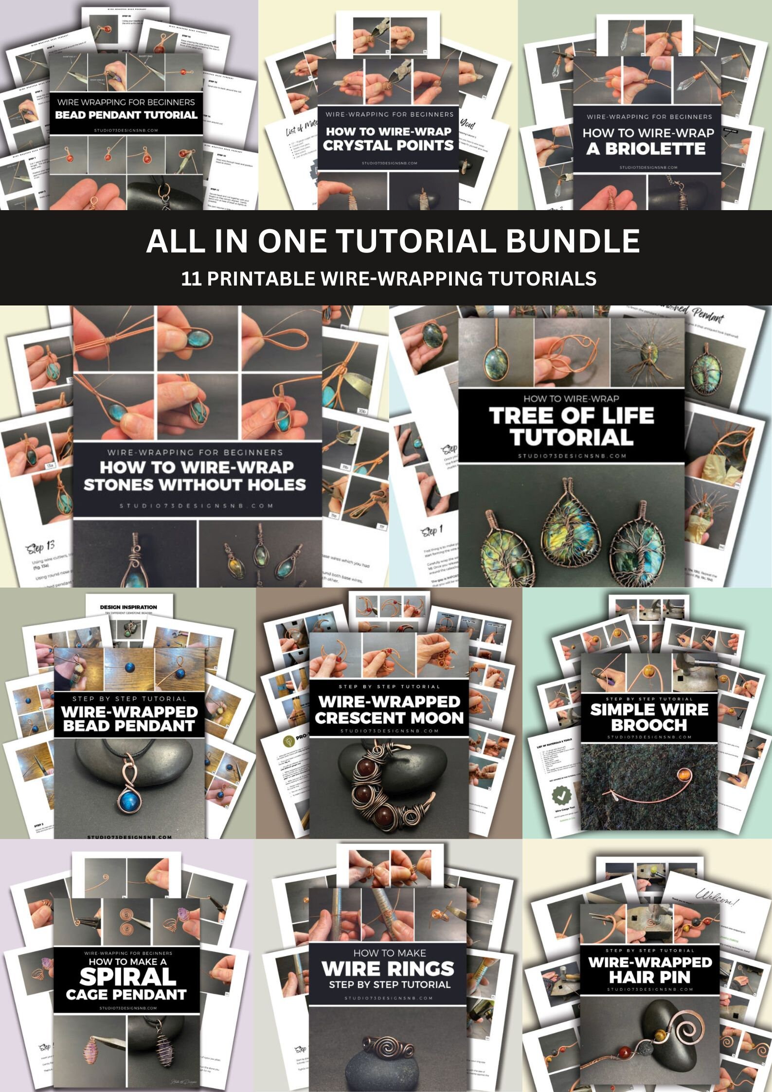 11 Tutorials In One Wire Wrapping Tutorial Bundle For Beginners And