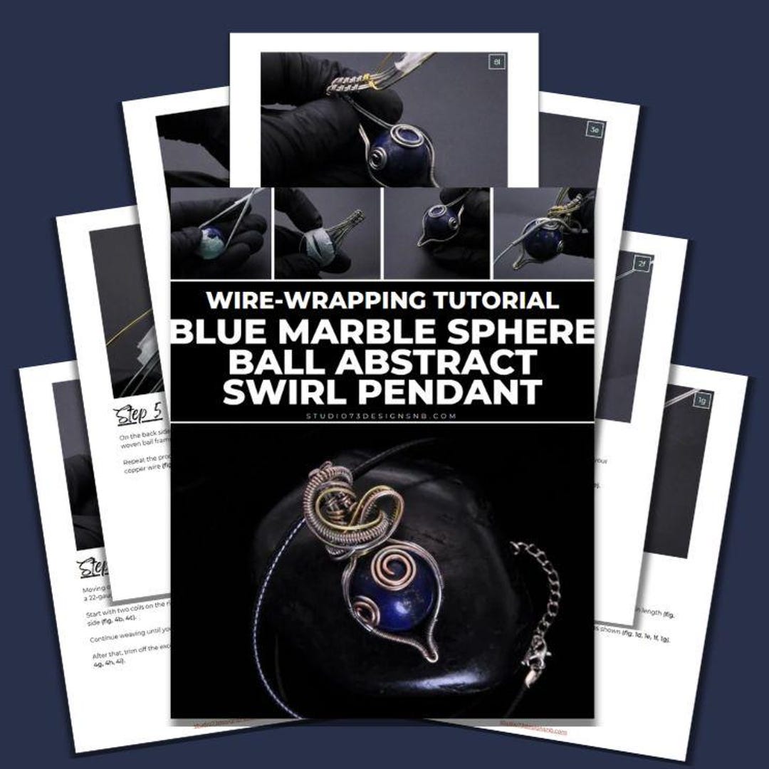 Wire Wrapping Blue Marble Sphere Ball Abstract Swirl Pendant Tutorial ...