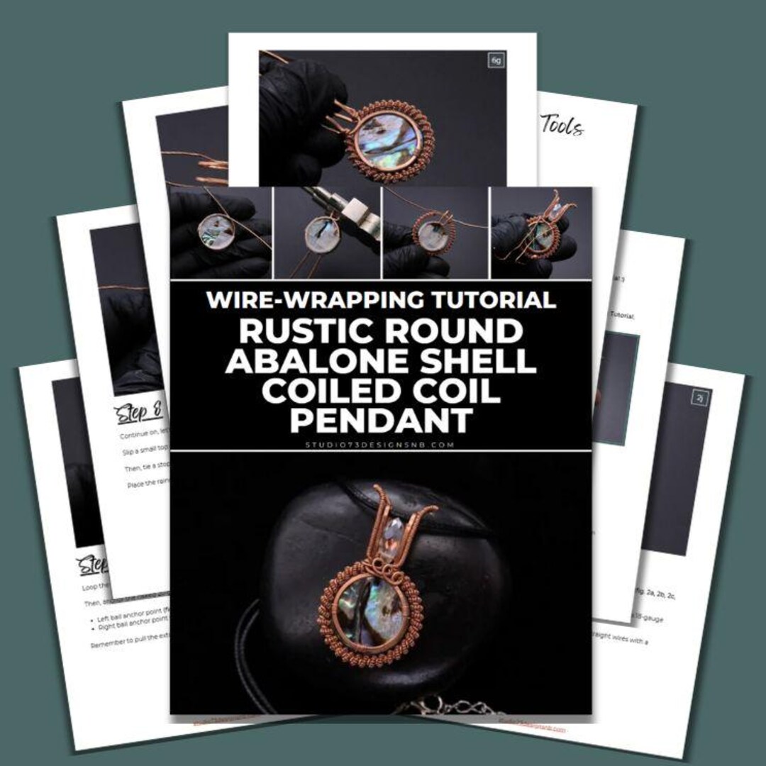 Wire Wrapping Rustic Round Abalone Shell Coiled Coil Pendant Tutorial ...