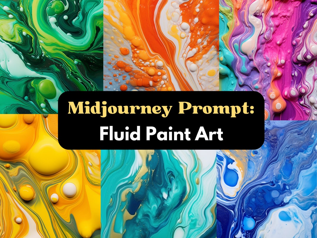 Fluid Paint Art Midjourney Prompt - Painting Colorful Splatter Spill ...