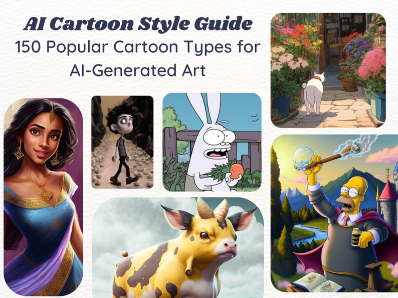 150 Popular Cartoon AI Style Guide, Midjourney Character Prompting ...