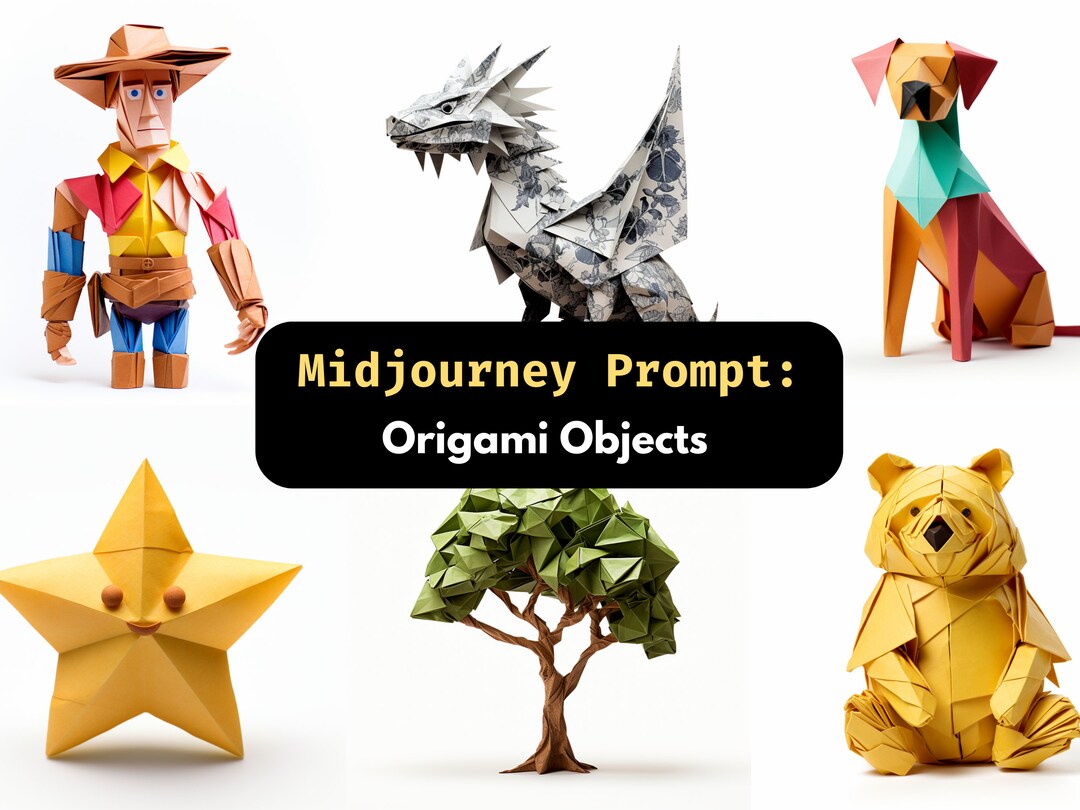 Japanese Paper Origami Objects Midjourney Prompt | Clipart Graphics, Icon Product Photography ...