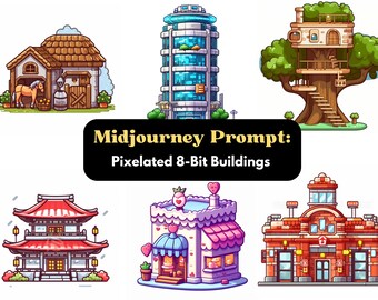 Digital Pixel City Illustration Instant Art Download - Etsy