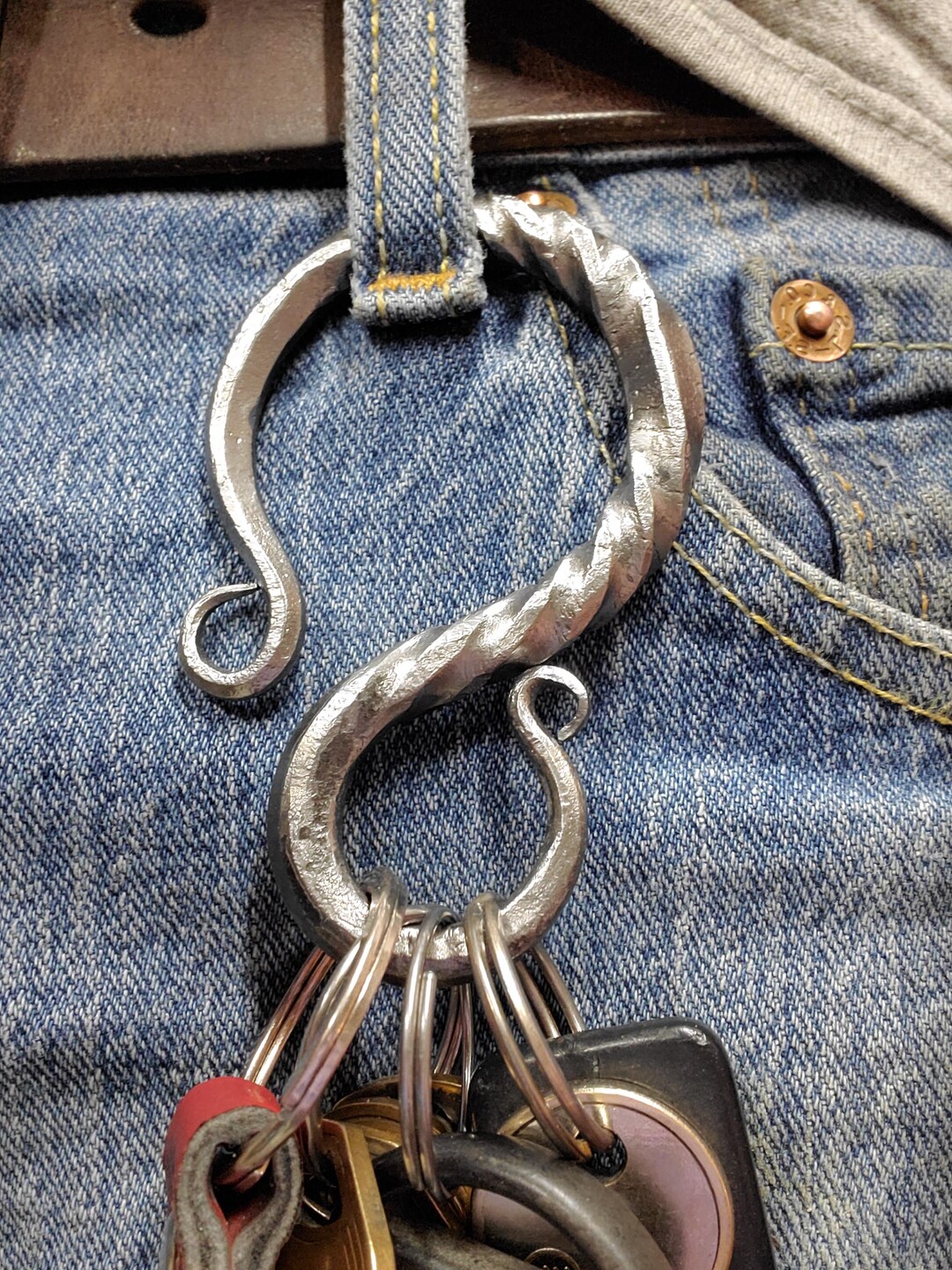 Twisted Belt Loop Keychain - Etsy
