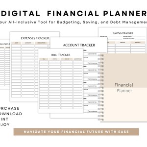 Digital Finance Planner Budget Planner Finance Tracker - Etsy