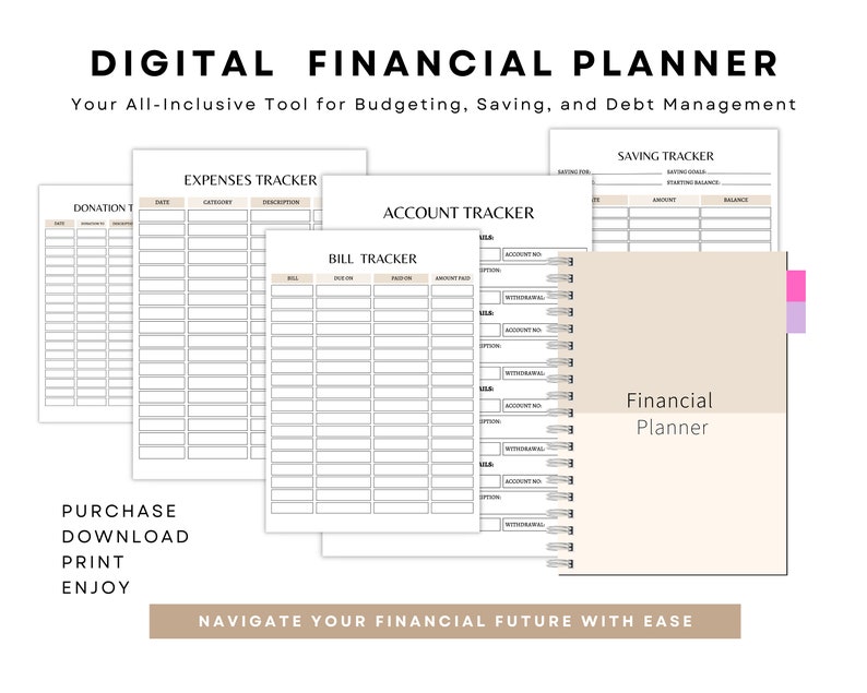 Digital Finance Planner Budget Planner Finance Tracker - Etsy