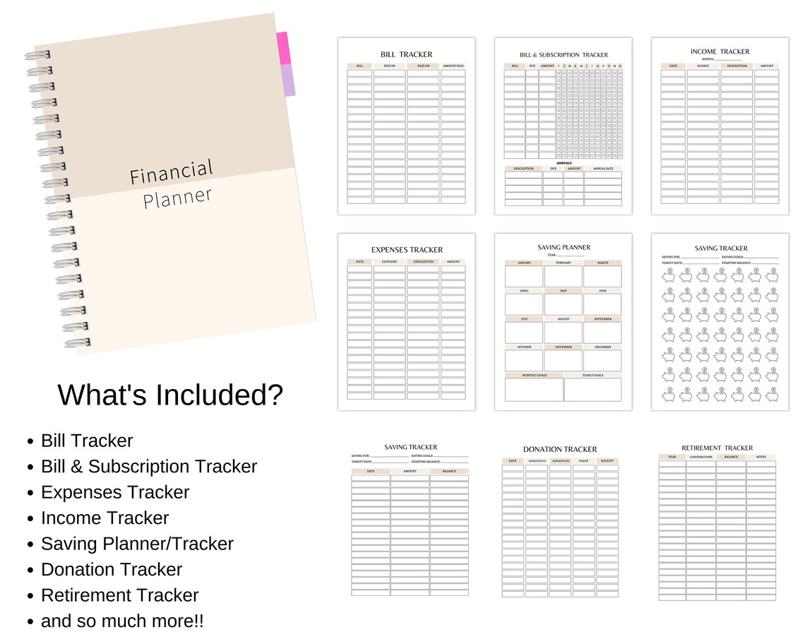Digital Finance Planner Budget Planner Finance Tracker - Etsy