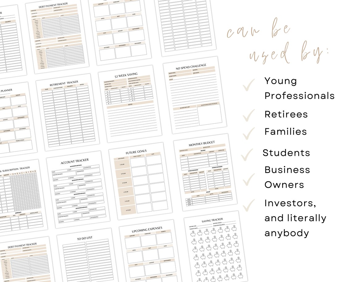 Digital Finance Planner Budget Planner Finance Tracker - Etsy