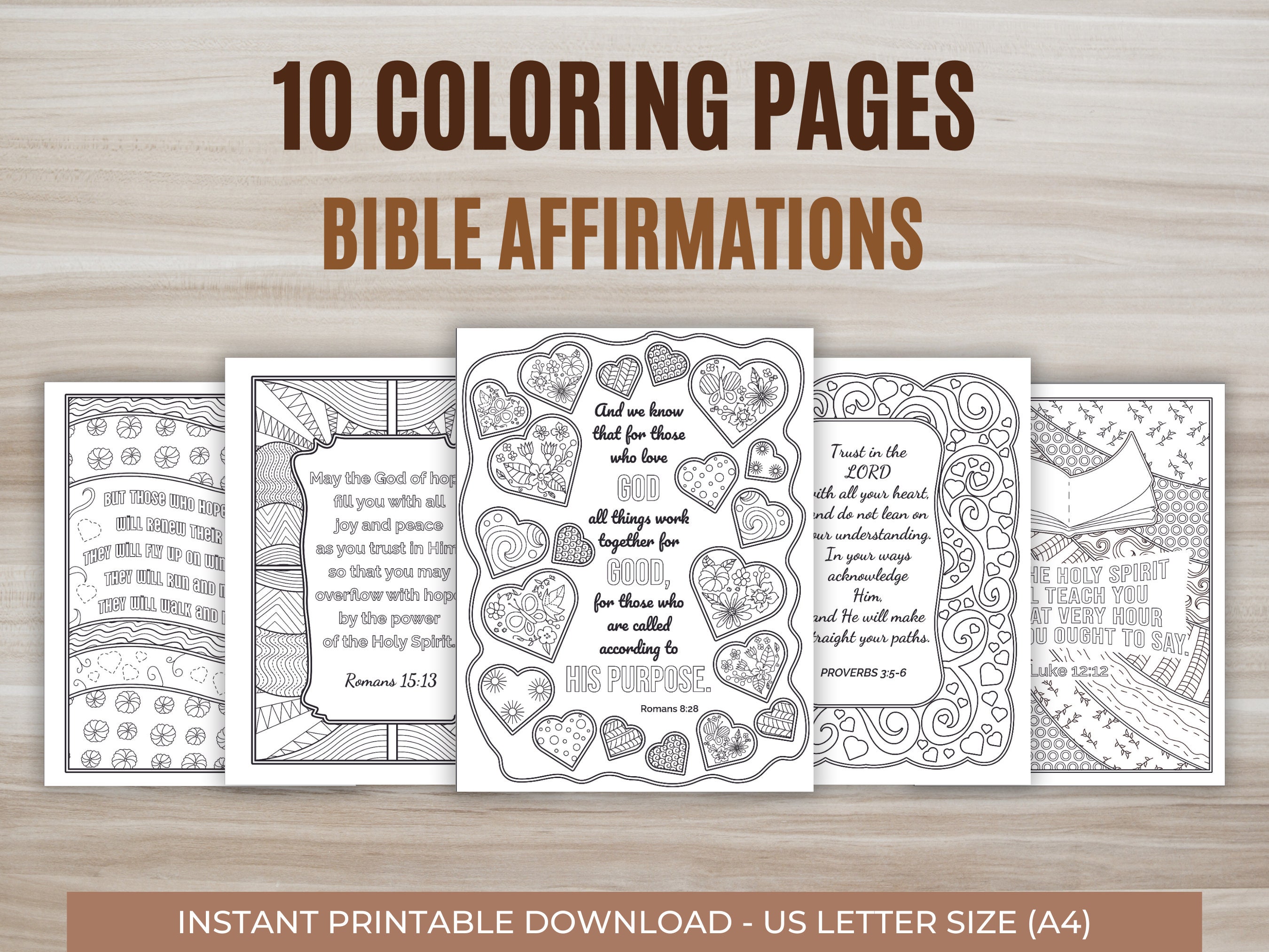 10 Coloring Pages: Bible Verse Affirmation Printable Sunflower ...