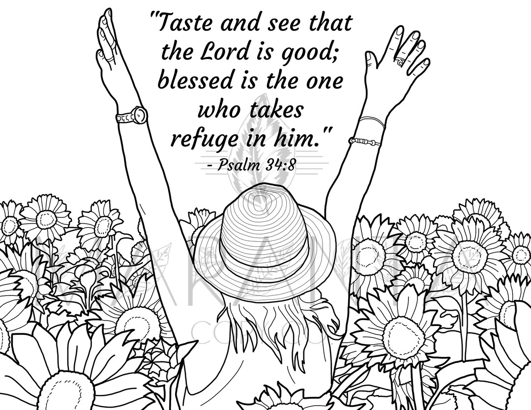 Biblical Printable Sunflower Coloring Page - Etsy
