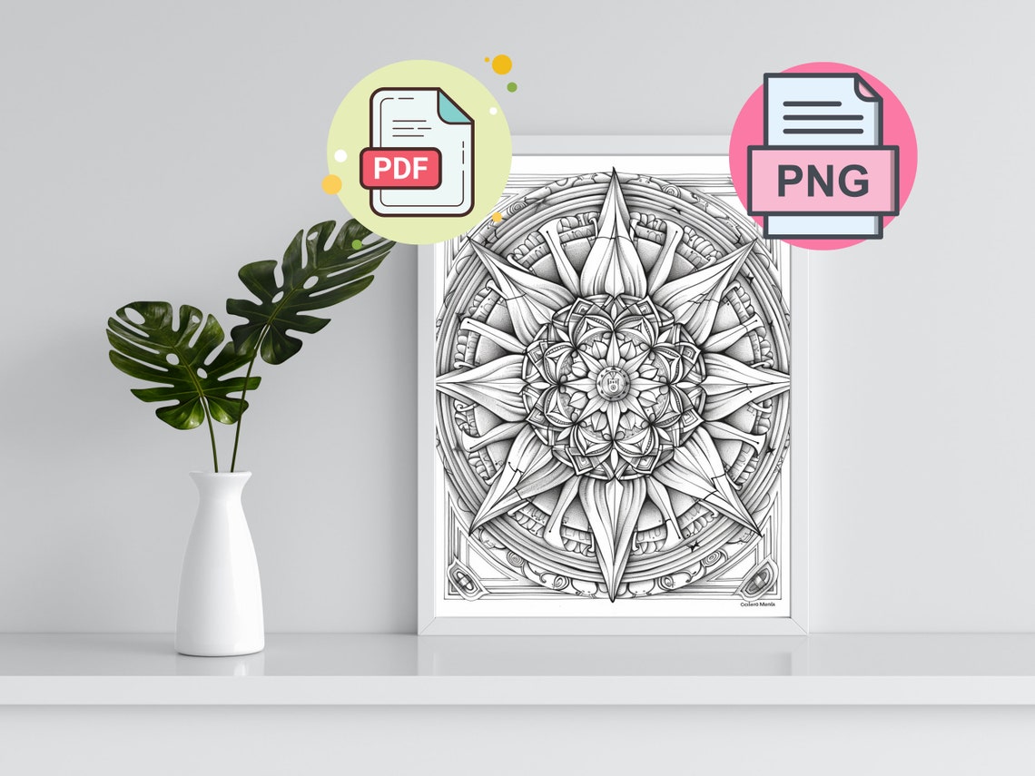 Relaxing Adult Mandala Coloring Pages Printable Floral Patterns for ...