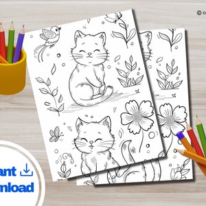 Cat Lover Coloring Pages | Digital Prints | Instant Download Printable ...