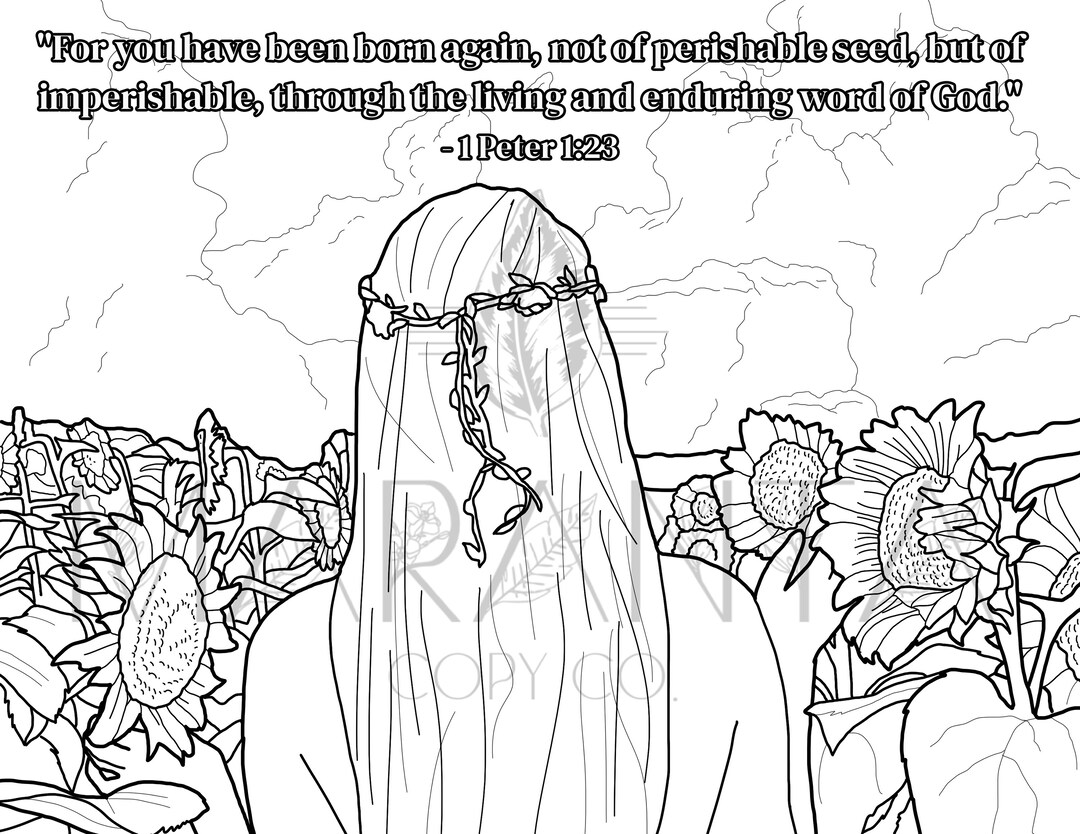 Biblical Printable Sunflower Coloring Page - Etsy