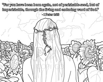 Printable Sunflower Coloring Page - Etsy