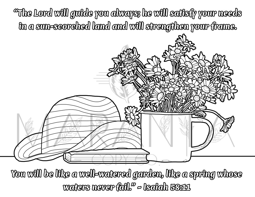 Coloring Sunflower - Biblical Printable Inspirational Pages - Digital ...