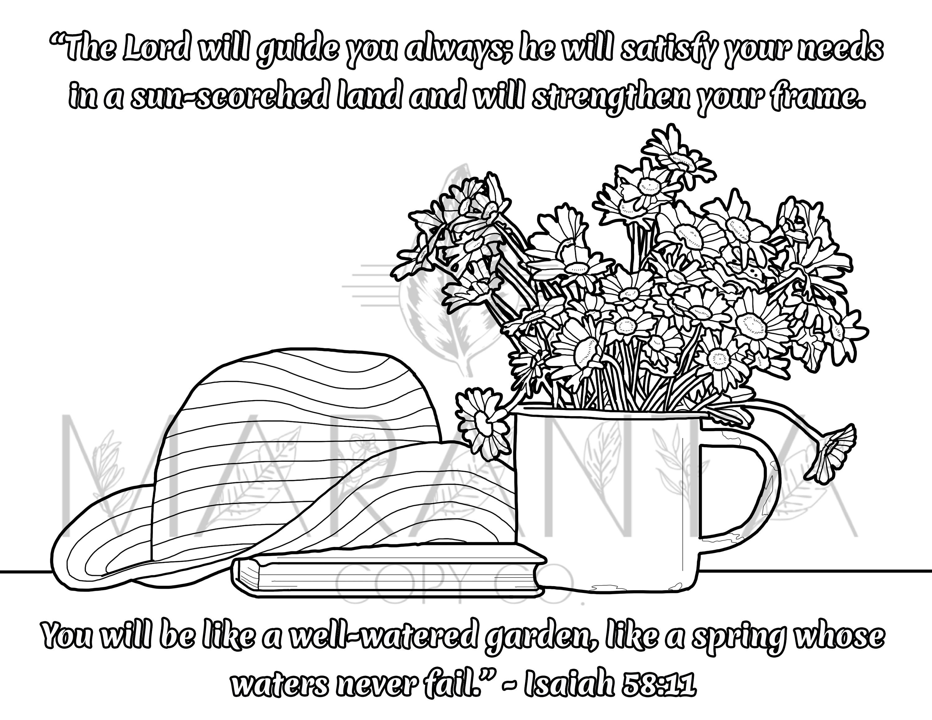 Coloring Sunflower - Biblical Printable Inspirational Pages - Digital ...