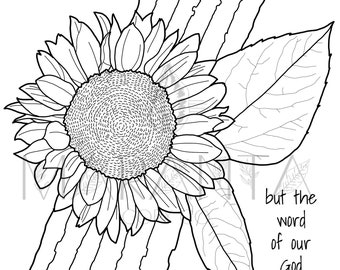 Psalm 27:1 Sunflower Coloring Page | Christian Scripture Coloring Sheet ...