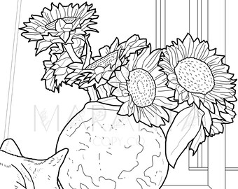Biblical Printable Sunflower Coloring Page - Etsy