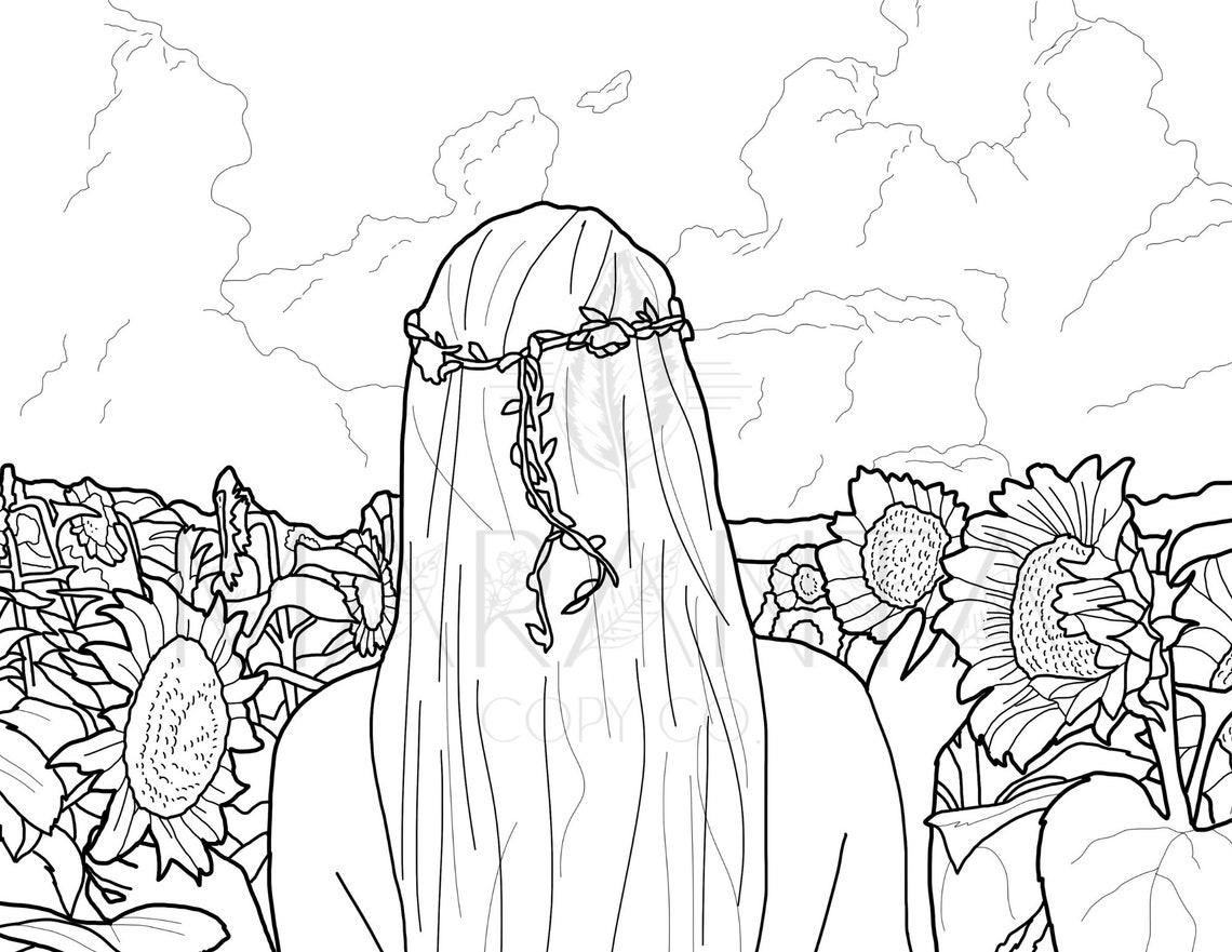 Printable Sunflower Coloring Page - Etsy