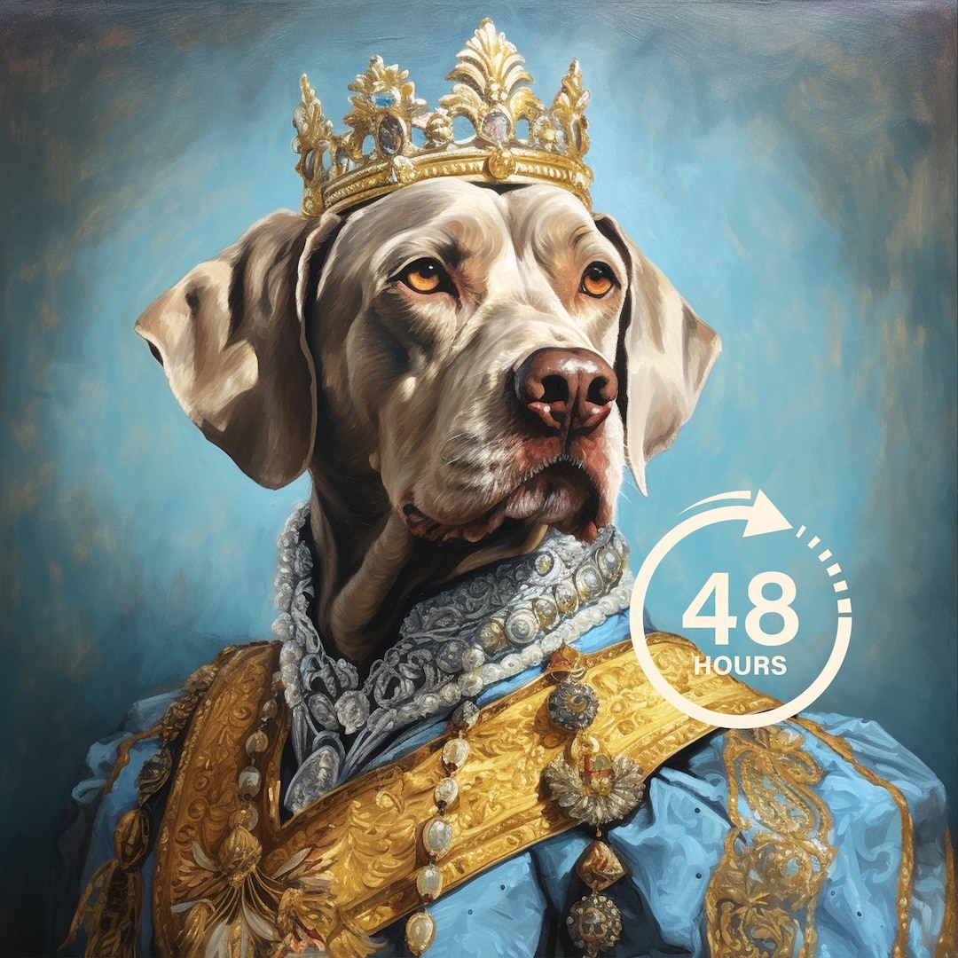 Custom Regal Pet Portrait, Royal Dog Painting, Pet Lovers Gift, Royal ...