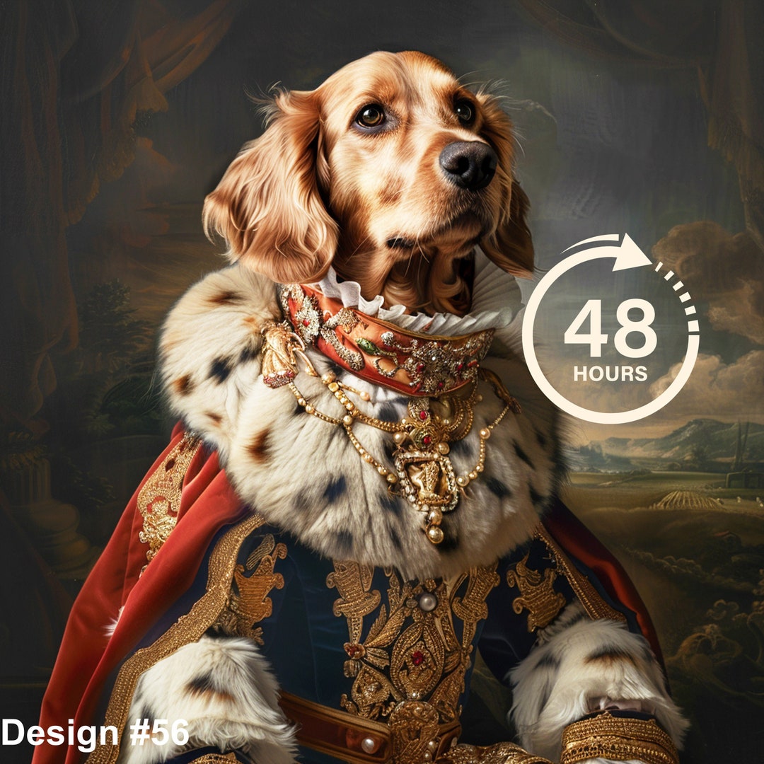 Custom Victorian Dog Portrait, Royal Pet Painting, Pet Lovers Gift ...