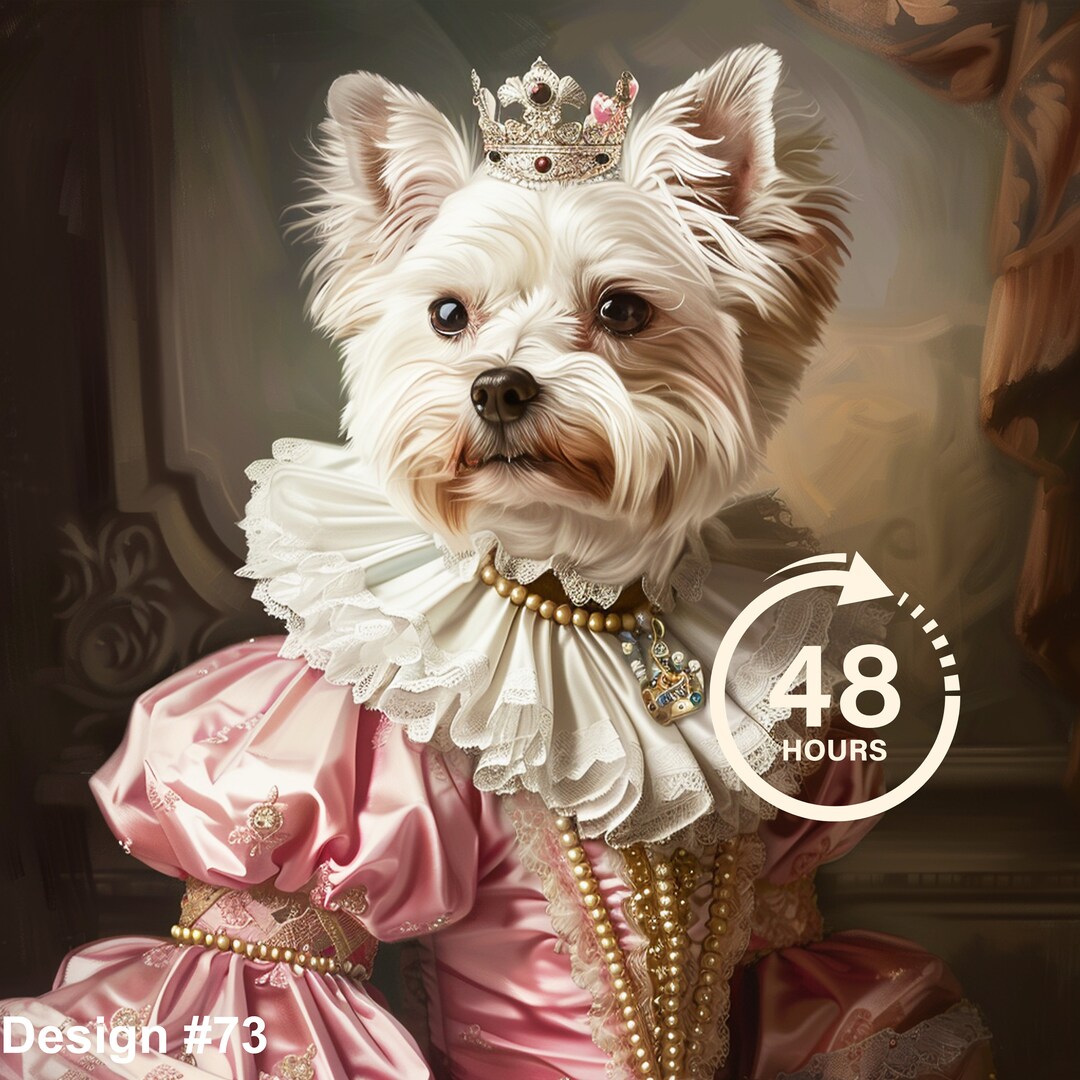 Custom Dog Portrait From Photo, Royal Pet Painting, Pet Lovers Gift ...