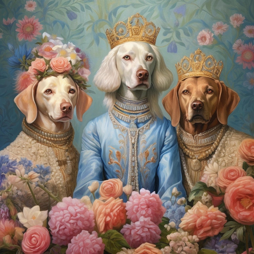 Custom Royal Pet Portrait, Renaissance Dog Painting, Royal Dog Portrait ...