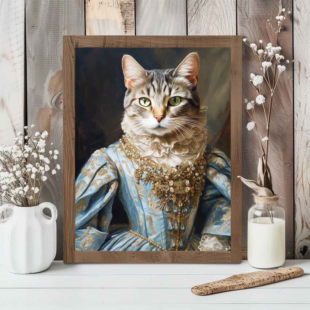 Custom Cat Portrait, Royal Cat Painting, Pet Lovers Gift, Royal ...