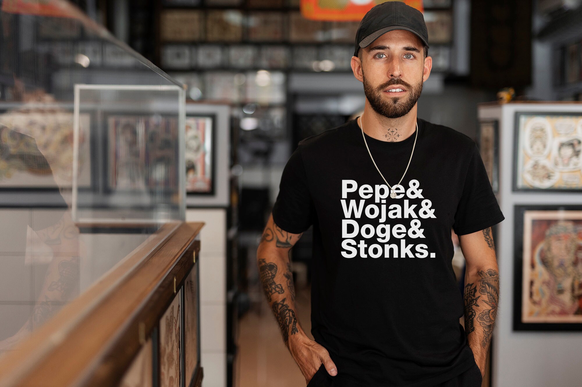 Pepe Wojak Doge Stonks Internet Meme Graphic Tshirt, Meme Man, Doge ...