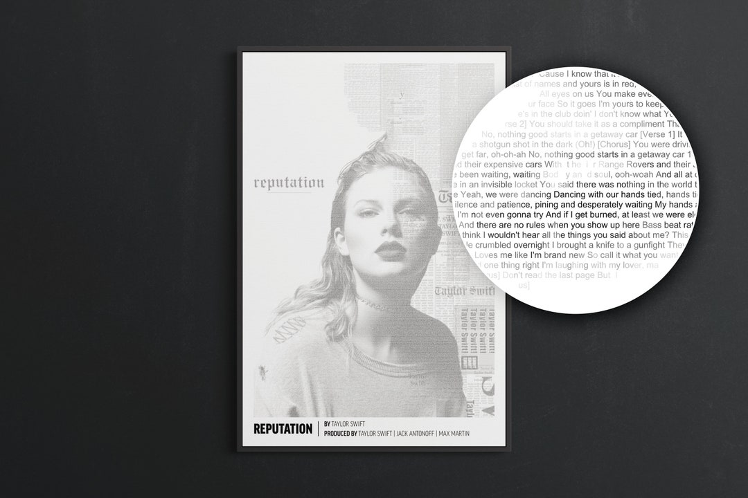 Reputation Taylor Swift Album Lyrics Poster - Etsy