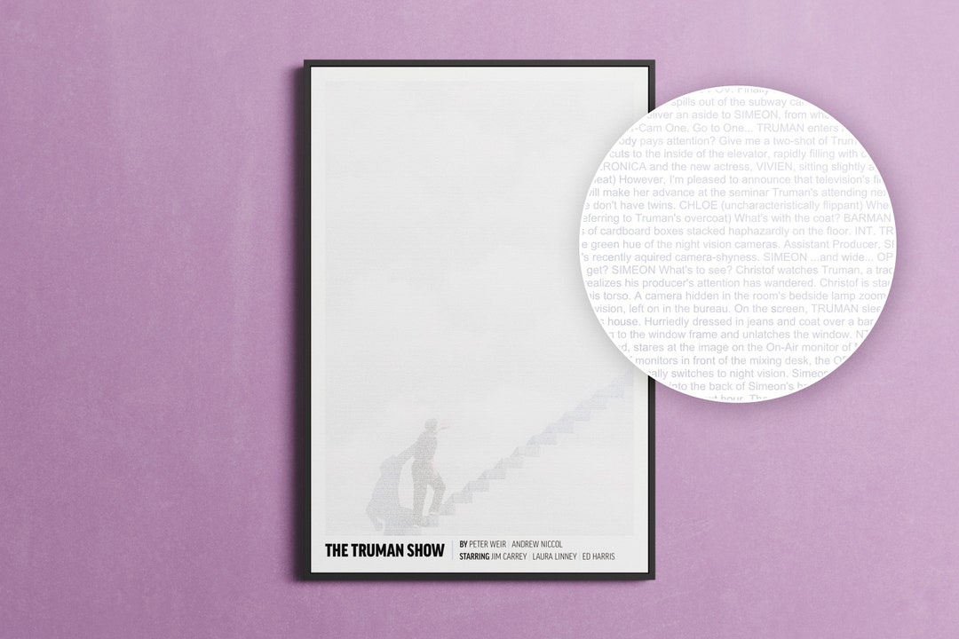 The Truman Show Entire Script Poster Unique Film Art - Etsy