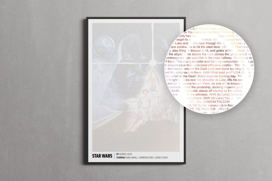 Star Wars Entire Script Poster Unique Film Poster - Etsy