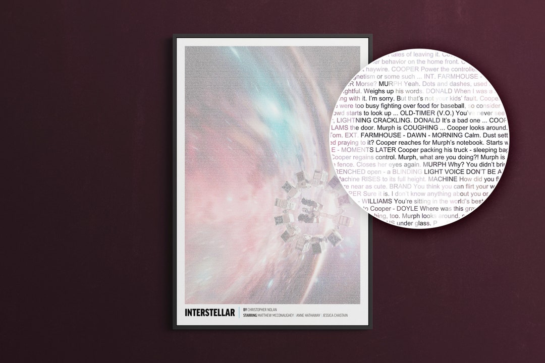 Interstellar Entire Script Poster Unique Film Poster - Etsy