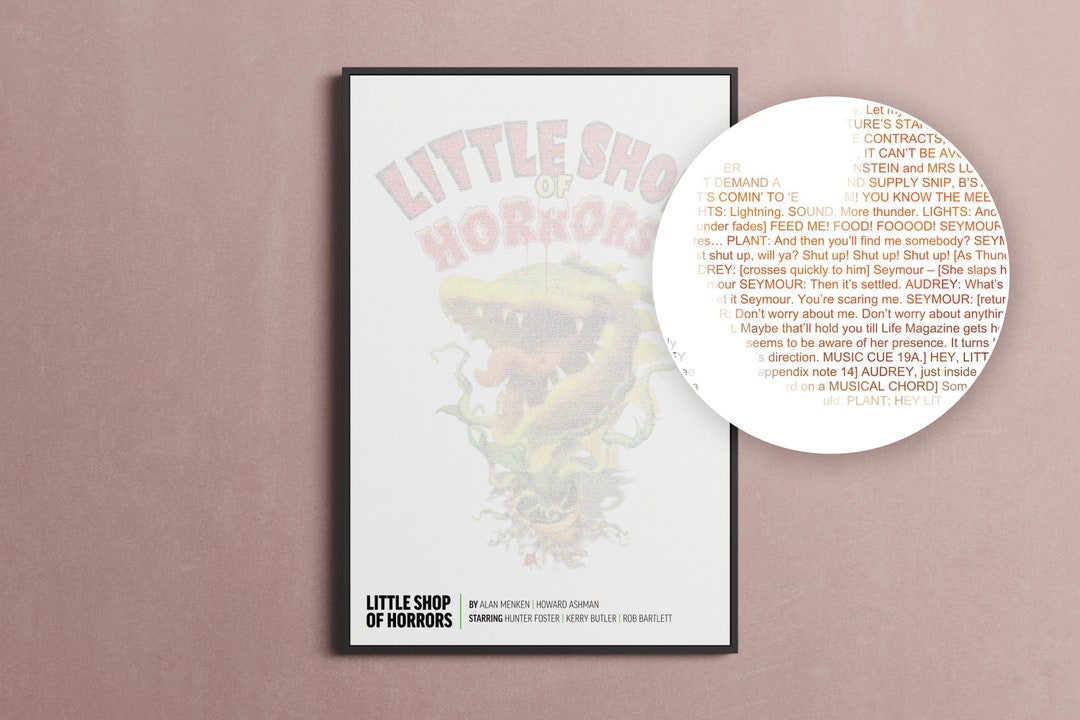 Little Shop of Horrors Entire Script Poster Unique Theatre Art - Etsy