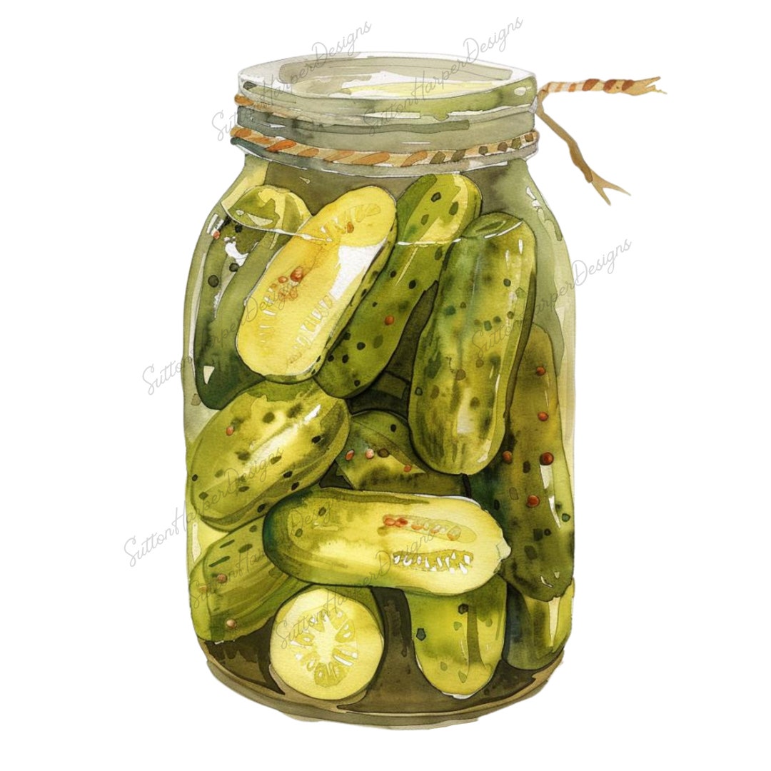 Picklejar Illustration PNG, Pickles Clipart Digital Download Png ...