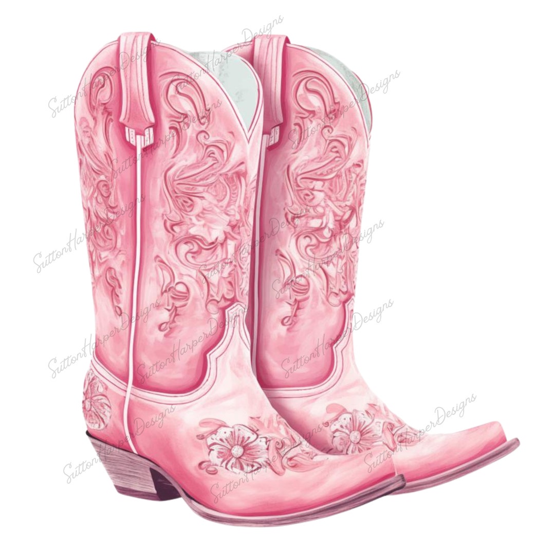 Pretty Pink Cowgirl Boots PNG, Cowboy Boots Png, Coquette Cowgirl Boots ...
