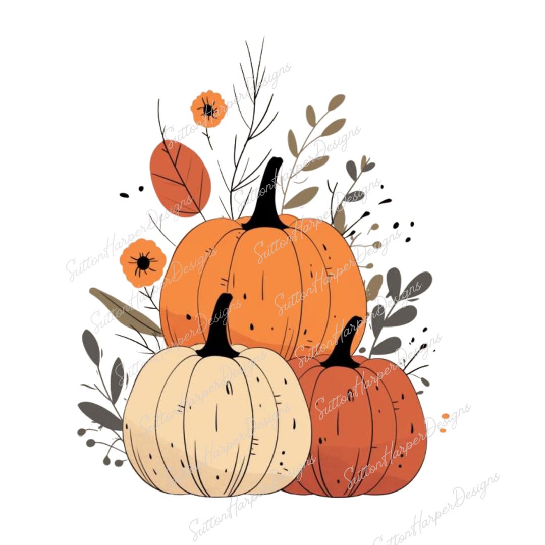 Boho Fall Aesthetic Pumpkin Design PNG, Boho Pumpkin PNG, Boho Autumn ...
