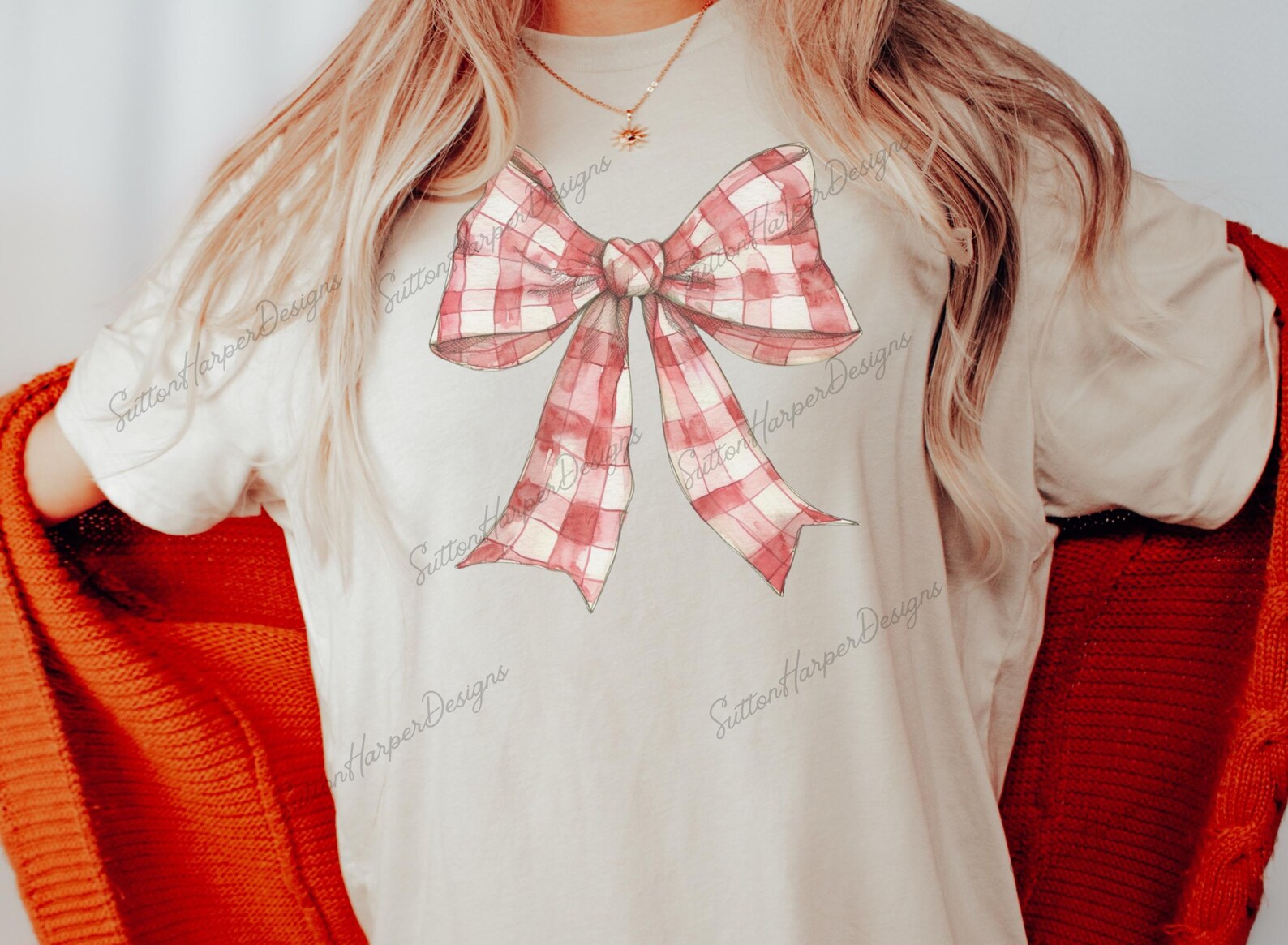 Red Gingham Bow PNG, Coquette Gingham Bow Png, Red and White Gingham ...