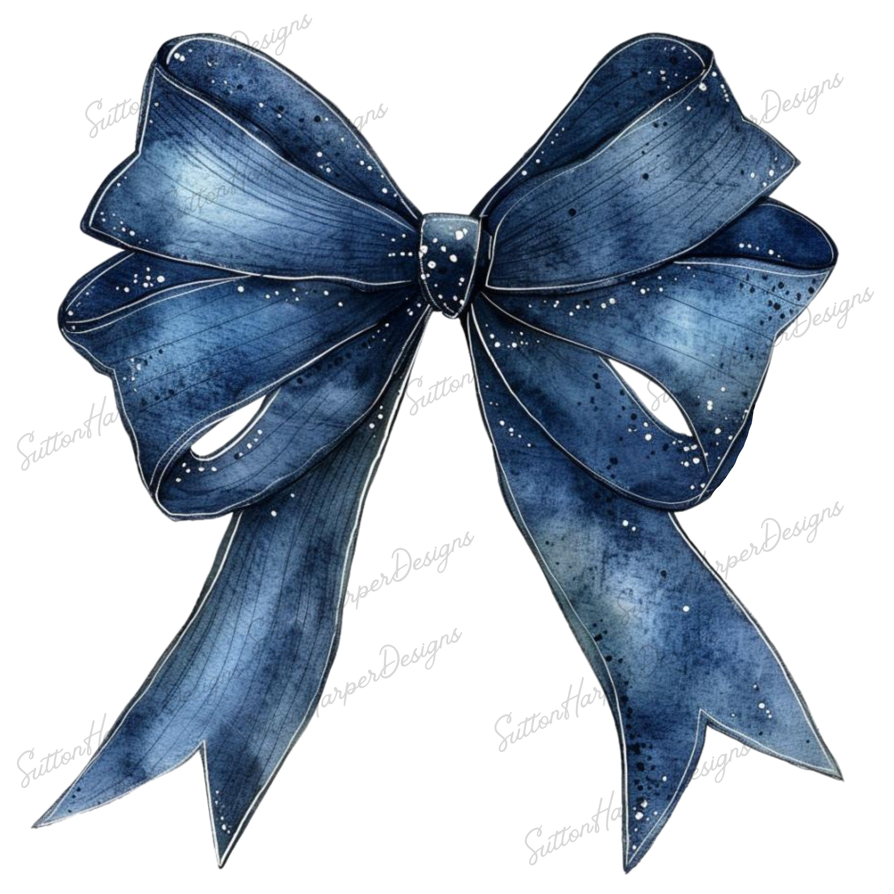 Dark Blue Coquette Bow PNG, Navy Blue Coquette Ribbon Bow PNG, Blue Bow ...
