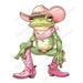 Country Western Coquette Cowgirl Frog PNG Illustration Design, Cute ...