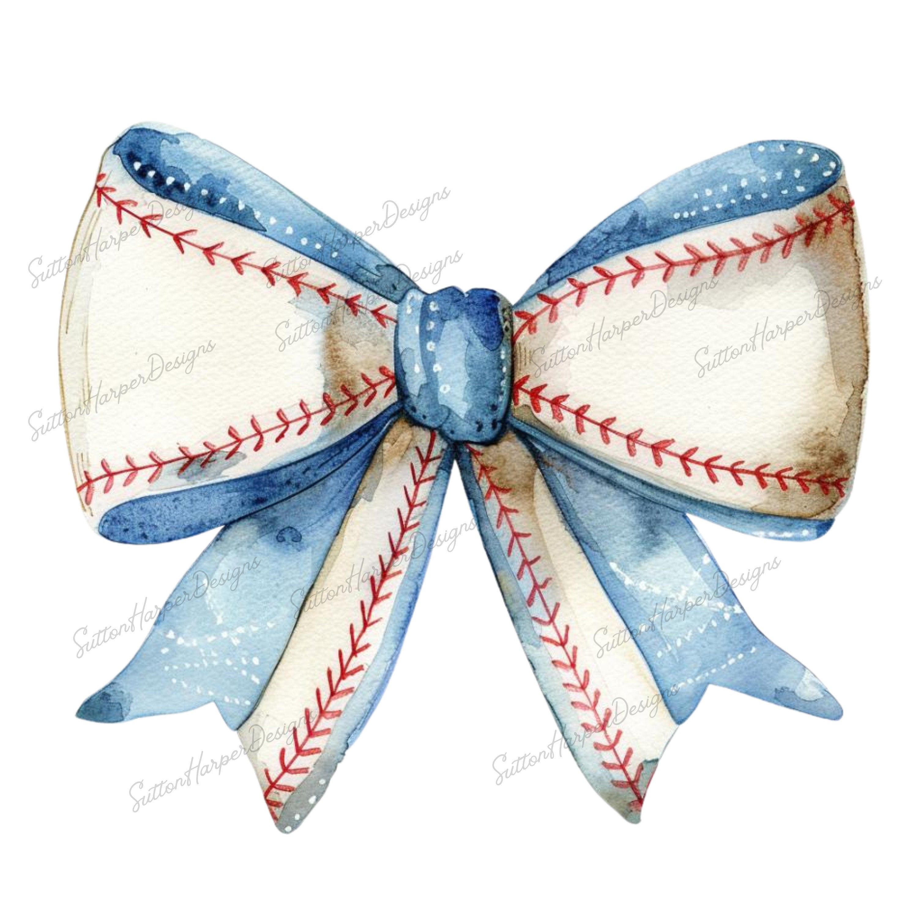 Baseball Ribbon Bow PNG Clipart, Baseball Bow Illustration Png, Trendy ...