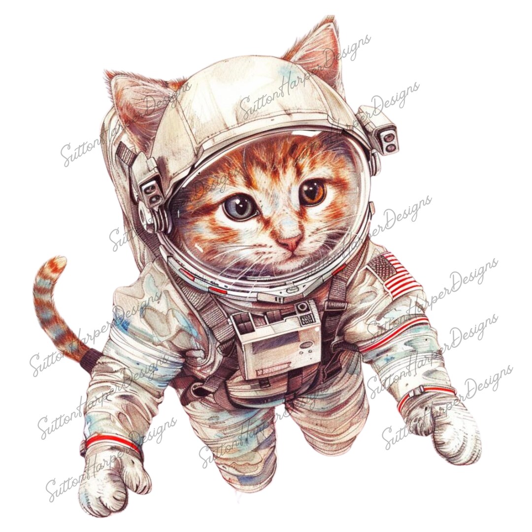 Atronaut Kitten Illustration PNG, Astro Kitty Png, Astronaut Cat Png ...