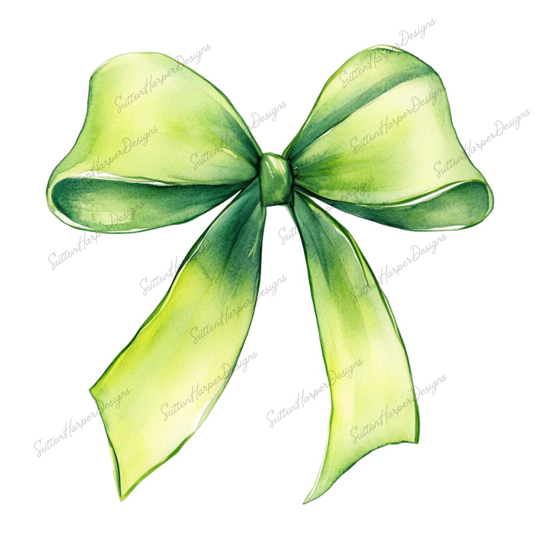 Lime Green Coquette Ribbon Bow PNG, Green Bow PNG Design, Green Bow ...