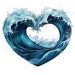 Heart Shaped Wave PNG T Shirt Design Illustration, Heart Wave Png, Wave ...