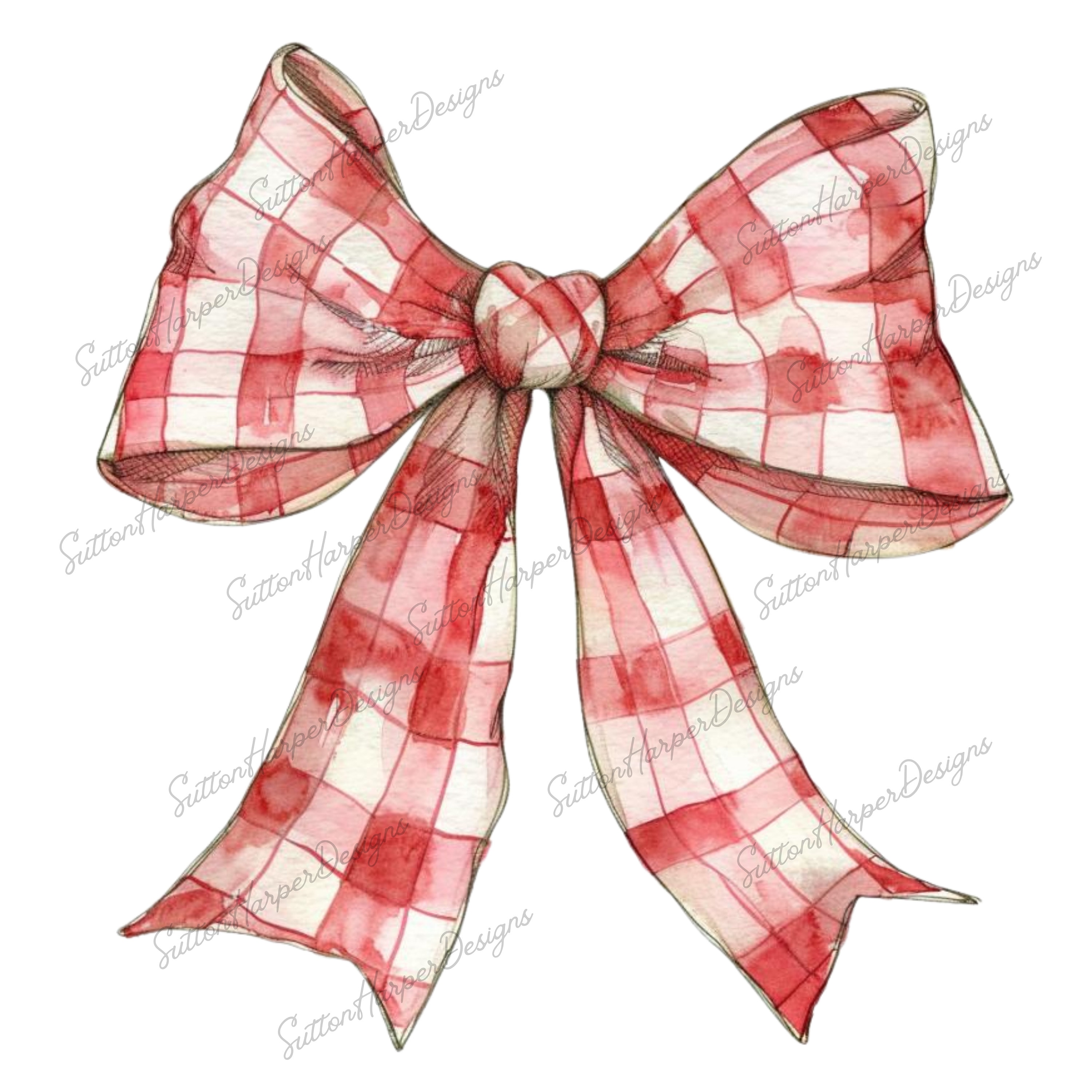 Red Gingham Bow PNG, Coquette Gingham Bow Png, Red and White Gingham ...