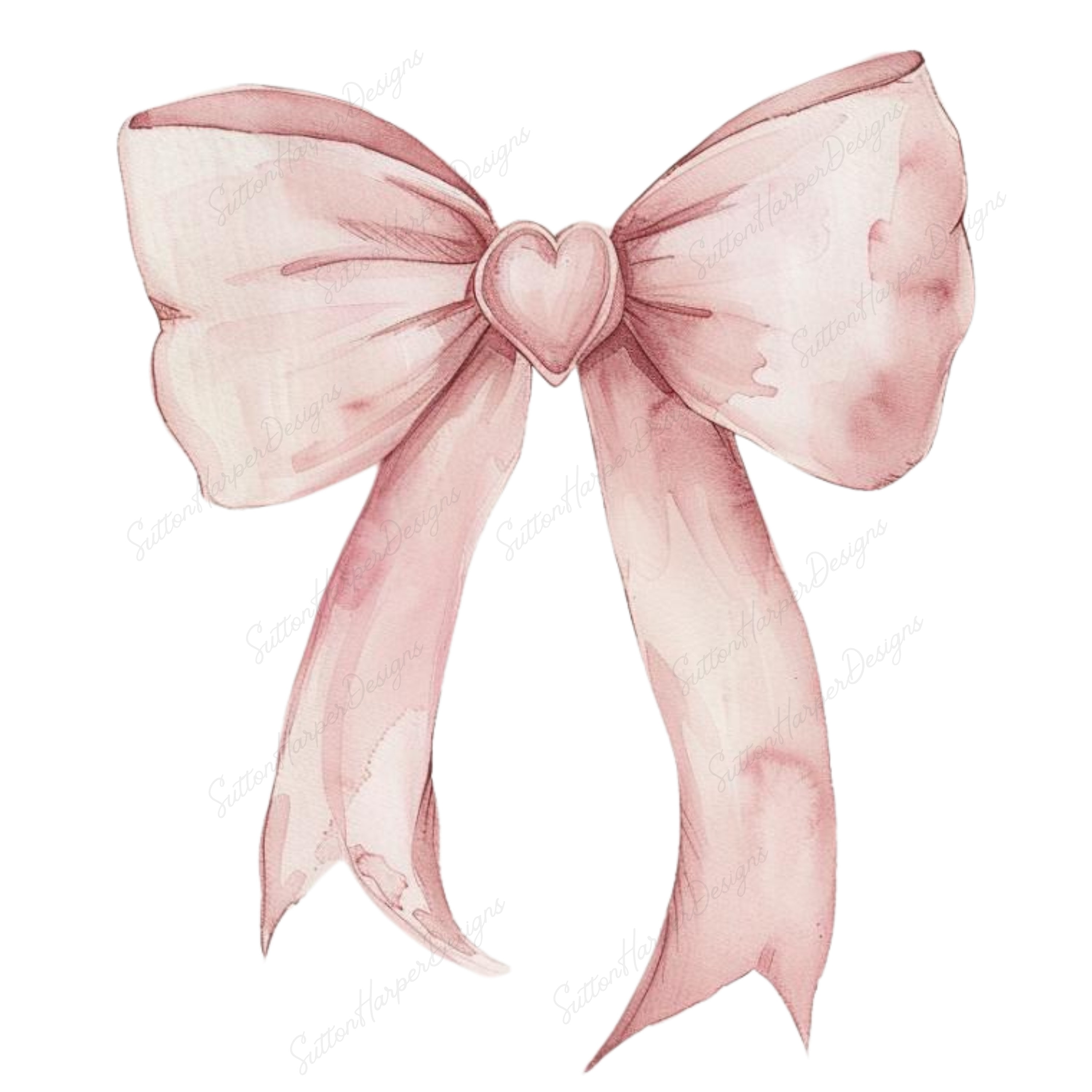 Coquette Baby Pink Heart Ribbon Bow PNG, Cute Girly Coquette Png ...