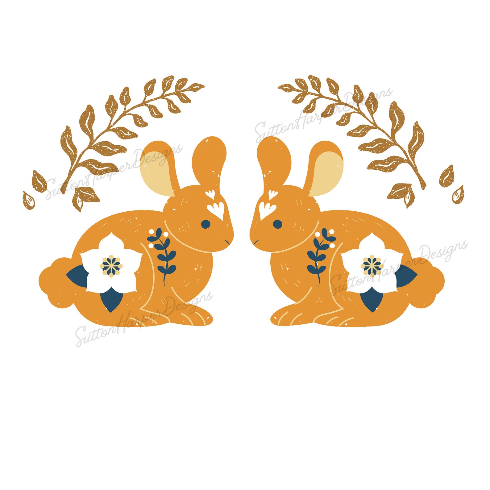 Cottagecore Bunnies PNG, Vintage Bunnies PNG, Rabbits PNG, Cottagecore ...